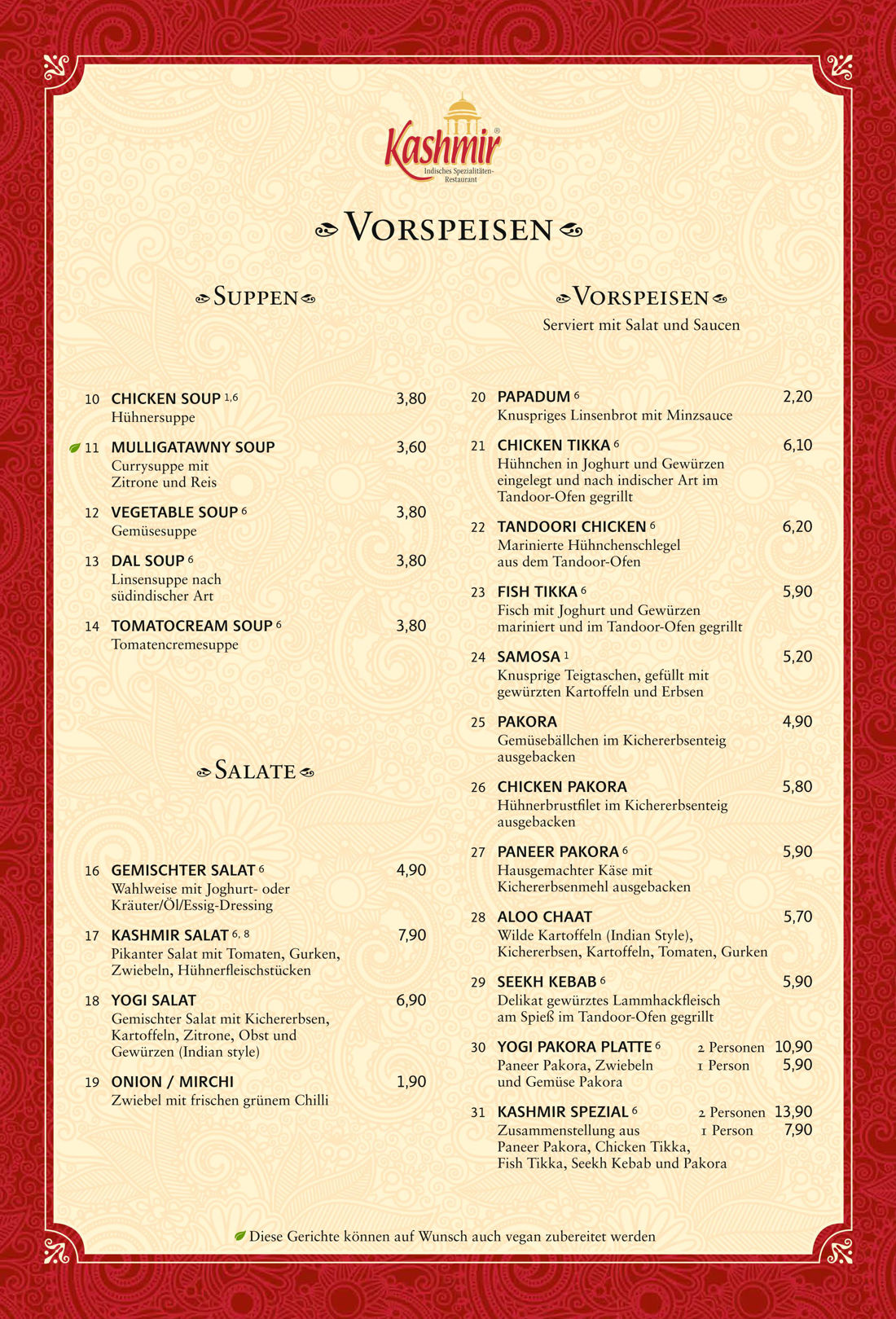 Speisekarte – kashmir-restaurant.de
