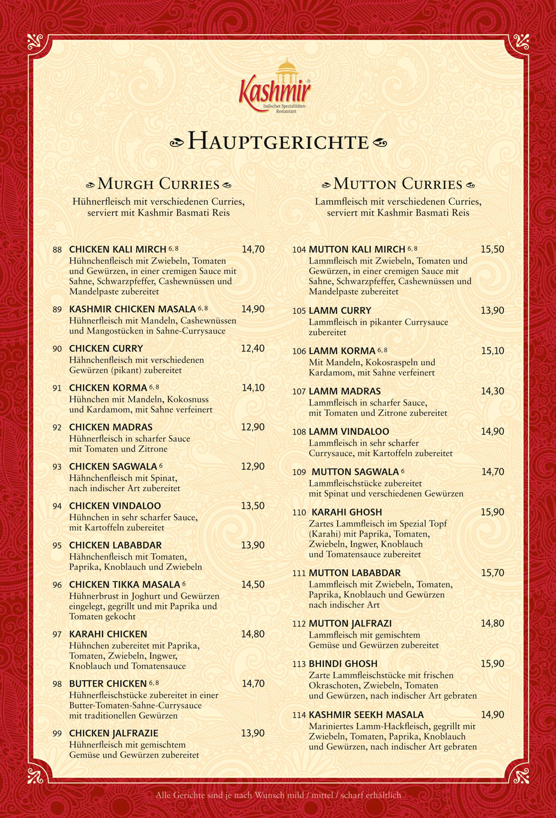 Speisekarte – kashmir-restaurant.de